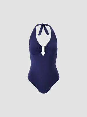 Melissa Odabash Tampa Halterneck One-piece Swimsuit - Navy