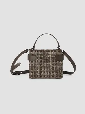 Brunello Cucinelli Essence Small Top Handle Bag In Suede - Brown