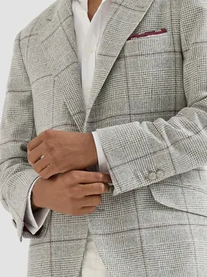 Brunello Cucinelli Prince Of Wales Flannel Deconstructed Cavallo Blazer
