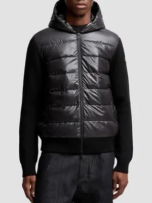 Moncler Down-filled Hoodie In Wool