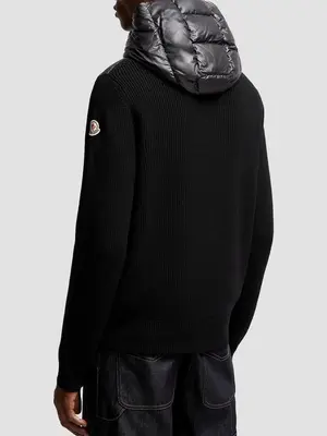 Moncler Down-filled Hoodie In Wool