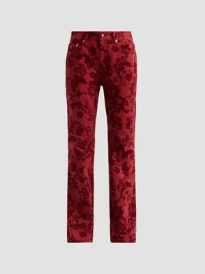 Cinq À Sept Stevie Paisley Flocked High-rise Boot-cut Jeans - Rougewood
