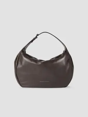 Brunello Cucinelli Boule Hobo Bag In Nappa Leather - Rust Brown