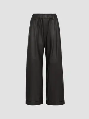 Brunello Cucinelli Nappa Leather Baggy Trousers