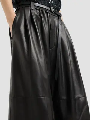 Brunello Cucinelli Nappa Leather Baggy Trousers