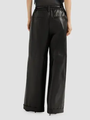 Brunello Cucinelli Nappa Leather Baggy Trousers
