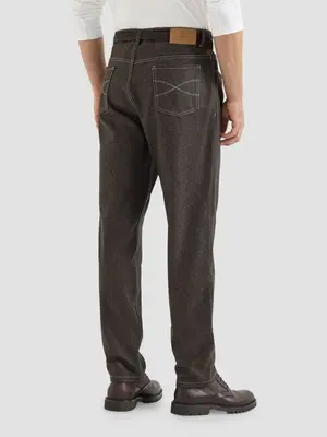 Brunello Cucinelli Virgin Wool Flannel Five-pocket Trousers - Grey
