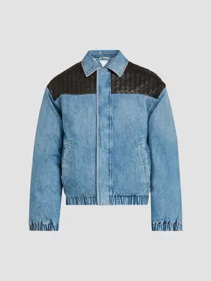 Bottega Veneta Vintage Indigo-washed Denim & Leather-trim Jacket