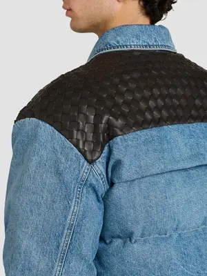 Bottega Veneta Vintage Indigo-washed Denim & Leather-trim Jacket