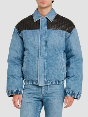 Bottega Veneta Vintage Indigo-washed Denim & Leather-trim Jacket