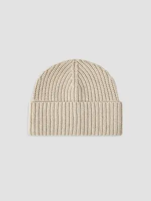 Brunello Cucinelli Cashmere English Rib Knit Beanie - Camel