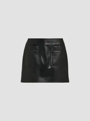 Bottega Veneta Leather Patch Pocket Miniskirt