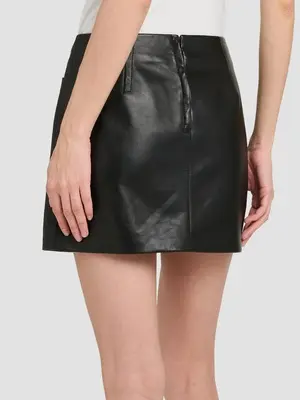 Bottega Veneta Leather Patch Pocket Miniskirt