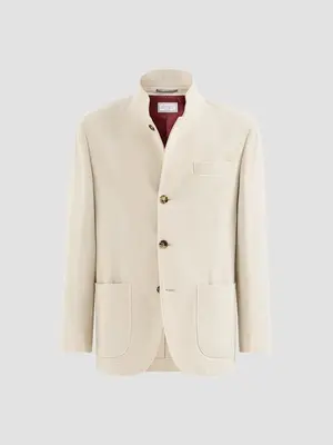 Brunello Cucinelli Lightweight Water-resistant Cashmere Outerwear Blazer - Sand