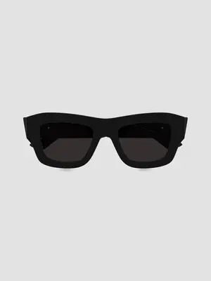 Bottega Veneta Flat 50mm Squared Sunglasses - Black