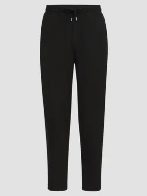 Brunello Cucinelli French Terry Double Cloth Trousers - Black