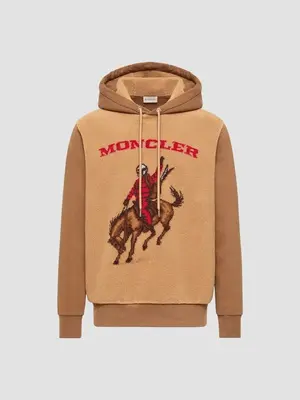 Moncler Hoodie In Teddy - Light Brown