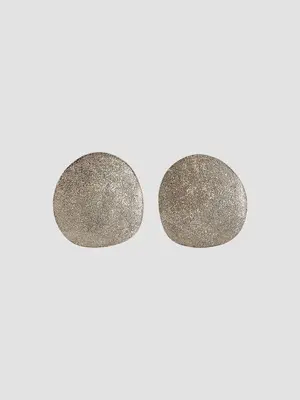 Brunello Cucinelli Sterling Shimmer Disc Earrings - Silver