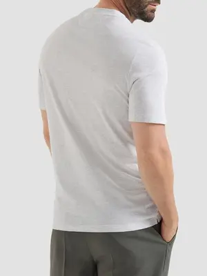 Brunello Cucinelli Cotton Jersey Crewneck T-shirt - Pearl