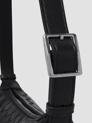 Bottega Veneta Traveler Intrecciato Leather Phone Pouch - Black Silver