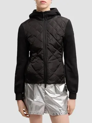 Moncler Down-filled Zip-up Hooded Sweatshirt In Cotton Fleece