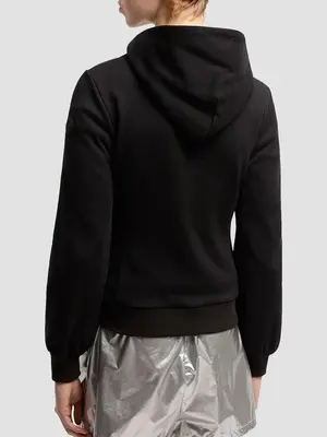 Moncler Down-filled Zip-up Hooded Sweatshirt In Cotton Fleece