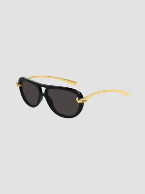 Bottega Veneta Knot 58mm Aviator Sunglasses - Black