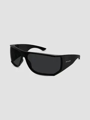 Saint Laurent 75mm Rectangular Sunglasses - Black