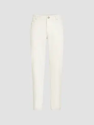 Brunello Cucinelli Gart-dyed Traditional Fit Five-pocket Jeans In Lightweight Denim - White