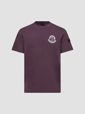 Moncler Crew Neck T-shirt In Cotton Jersey - Grape Red