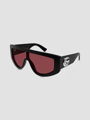 Gucci Gg Extruded 99mm Mask Sunglasses - Black