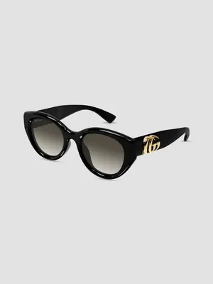 Gucci Gg Bag 52mm Round Sunglasses - Black