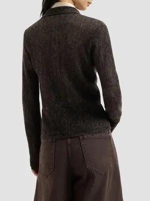 Brunello Cucinelli Sparkling Silk, Alpaca And Wool Rib Knit Cardigan