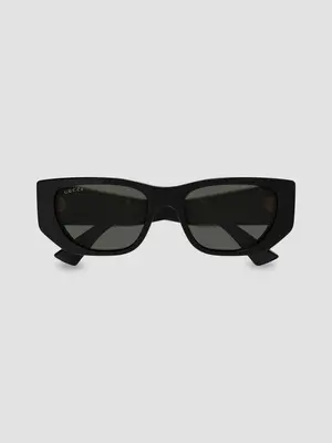 Gucci Subtle Web 53mm Geometric Sunglasses - Black