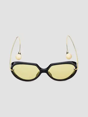 Bottega Veneta Drop 60mm Round Oversized Sunglasses - Black