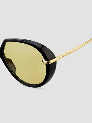 Bottega Veneta Drop 60mm Round Oversized Sunglasses - Black