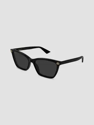 Gucci 56mm Tortoiseshell Cat-eye Sunglasses - Black