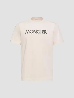 Moncler Crew Neck T-shirt In Cotton - White Ivory
