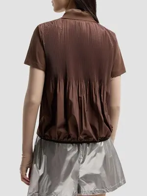 Moncler Polo Shirt In Cotton Jersey With Pleats