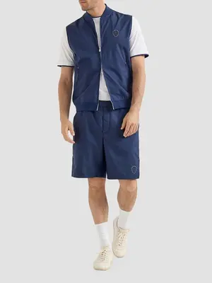 Brunello Cucinelli Nylon Shorts With Logo - Blue