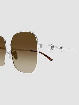 Gucci Gg Square Sunglasses - Silver Brown