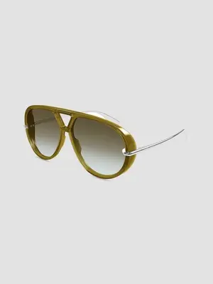 Bottega Veneta Drop 63mm Pilot Sunglasses - Silver Brown