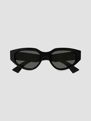 Gucci Miami 55mm Cat-eye Sunglasses - Black