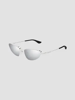 Alexander McQueen Metal T-bar 56mm Cat-eye Sunglasses - Silver