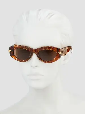 Bottega Veneta Curvy Bold Ribbon 51mm Cat-eye Sunglasses - Brown