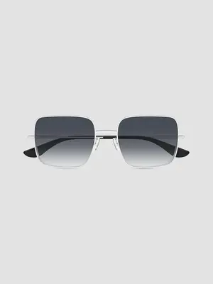 Alexander McQueen Metal T-bar 55mm Square Sunglasses