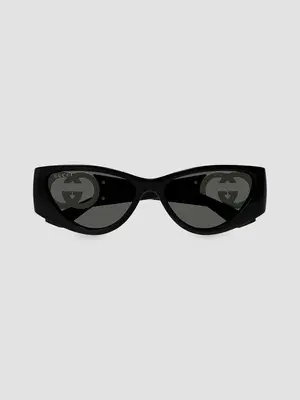 Gucci Hailey 55mm Cat Eye Sunglasses - Black