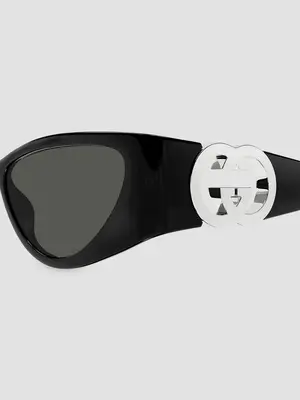 Gucci Hailey 55mm Cat Eye Sunglasses - Black