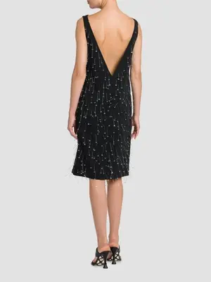 Moschino Embellished Crepe Knee-length Dress