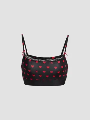 Moschino Intimo Donna M Hearts Bralette - Multi Black